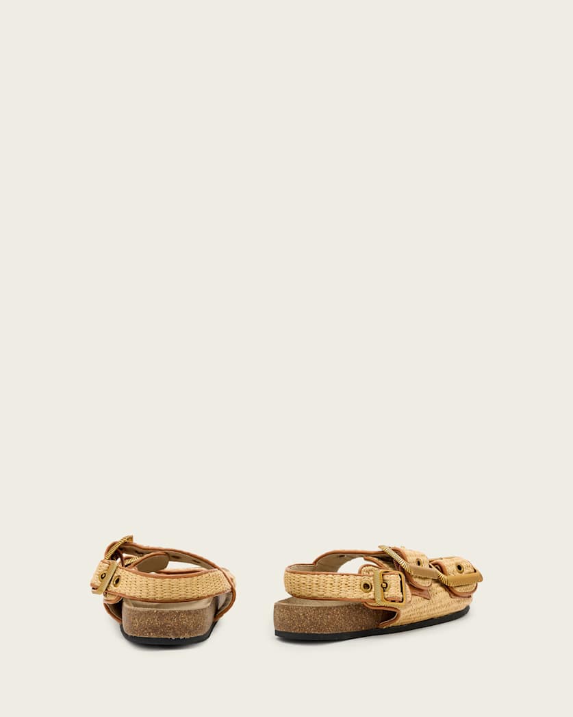 Staffa Raffia Buckle Sandals NATURAL BROWN | ALLSAINTS